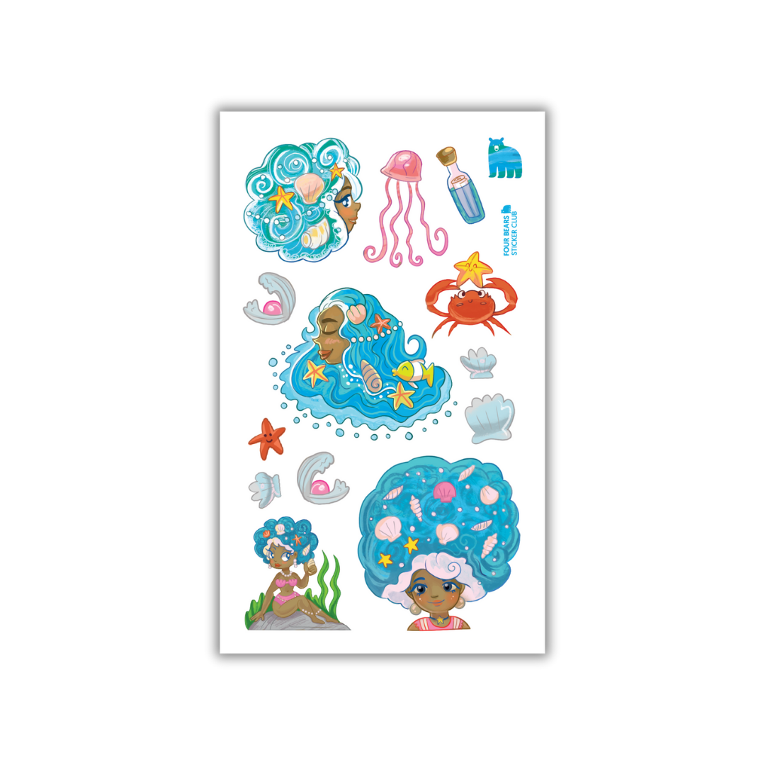 Seashell Sirens – Four Bears Sticker Club