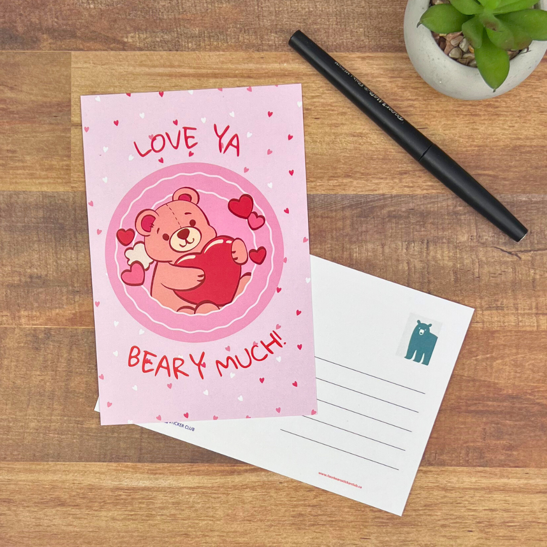 Love Ya Bear-y Much Postcards – Four Bears Sticker Club