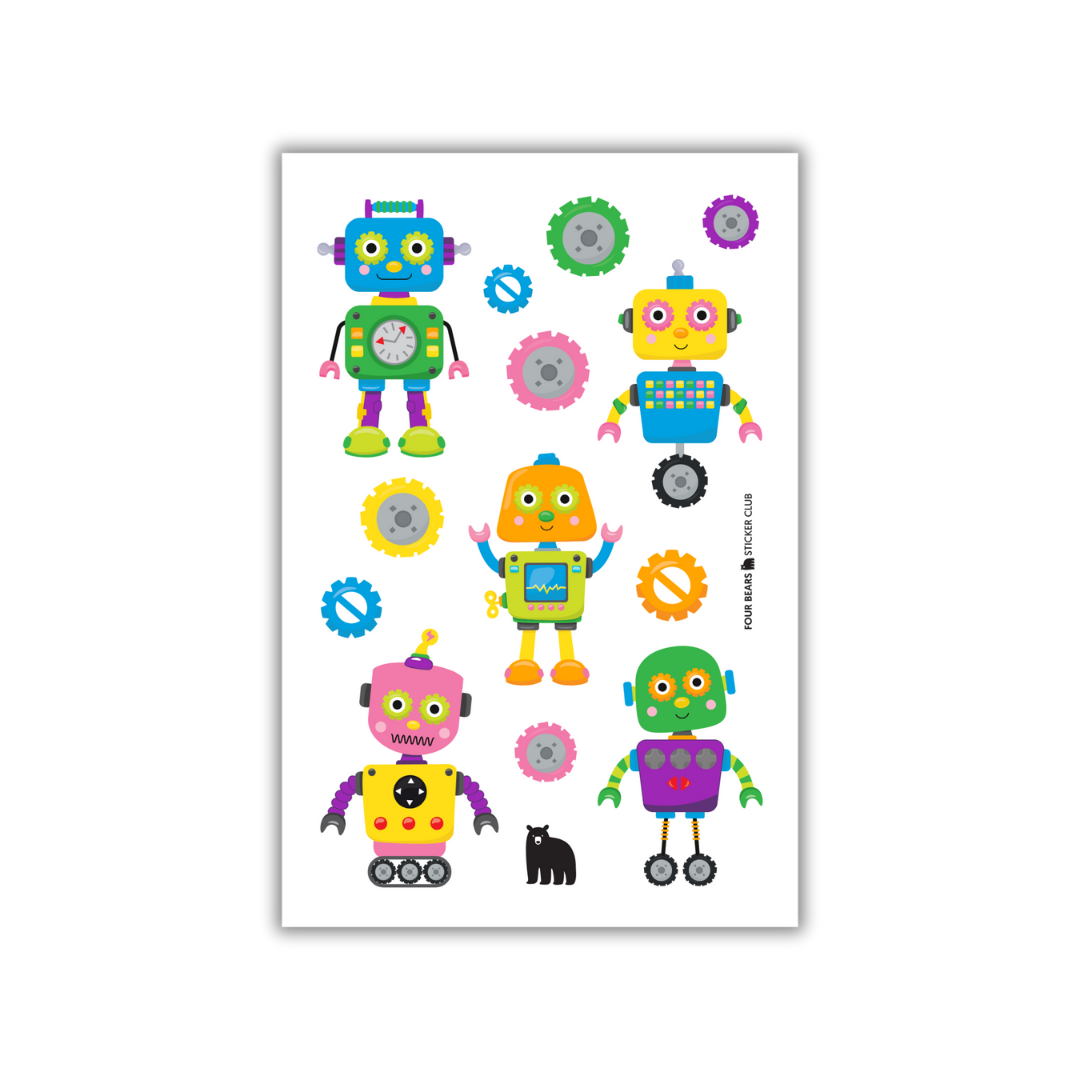 Fuzzy Robots – Four Bears Sticker Club
